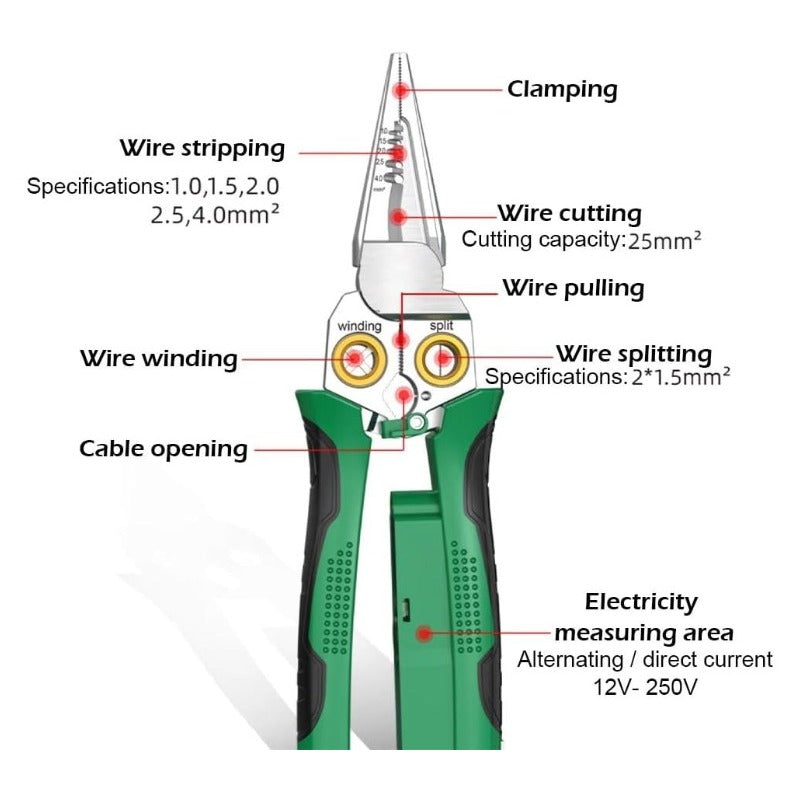 BowLift | 8-in-1 Wire Stripping Tool with Built-In Voltage Detector ...