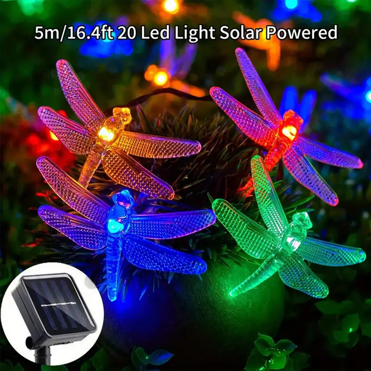 BowLift | Solithia Dragonfly Light String | Solar | 8 Modes | IP65 Wea
